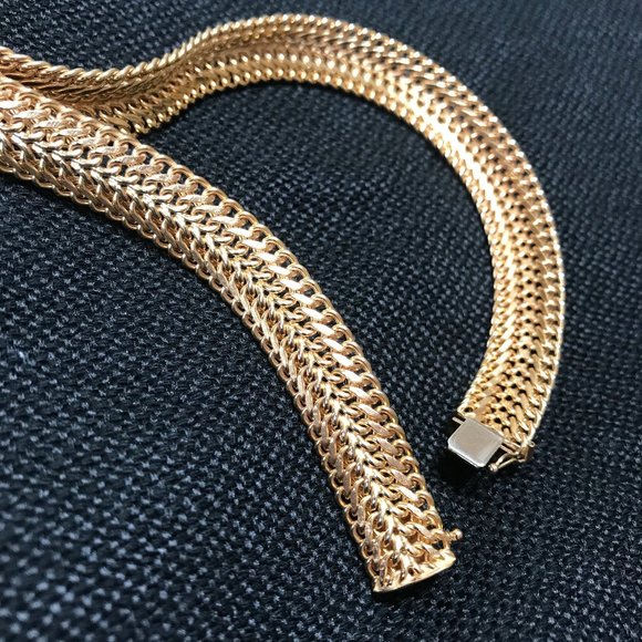 Milor | Jewelry | New Milor Italian 4k X Wide Gold Mesh Necklace | Poshmark